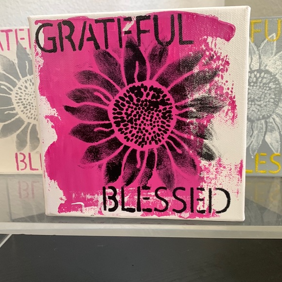 Lori’s Art | Art | Original Art On Boxed Canvas Blessed Pink | Poshmark
